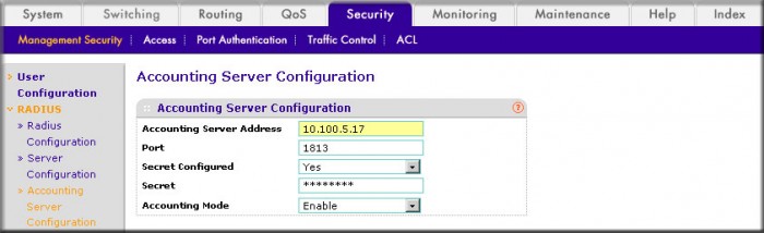 How do I authentic dot1x users by a radius server using the web interface on my managed switch ...